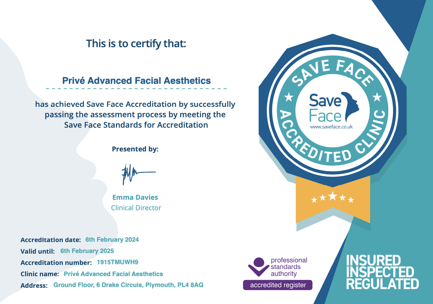 Licensing Aesthetics | Privè Advanced Facial Aesthetics| PL4